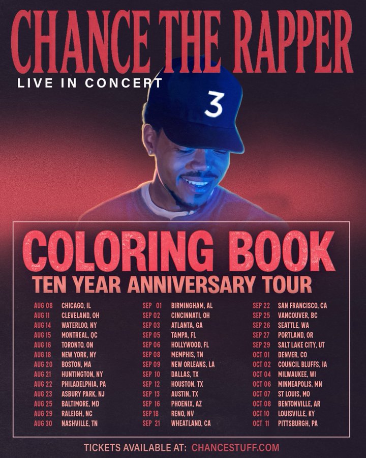 Chance the Rapper Announces "Coloring Book" 10-Year Anniversary Tour | RGM